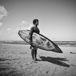 Portrait of Surfer Buttons Kaluhiokalani at the North Shore.